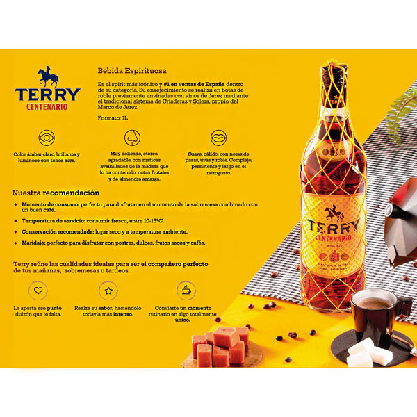 BRANDY TERRY CENTENARIO 700 ML - CentralDePrecios