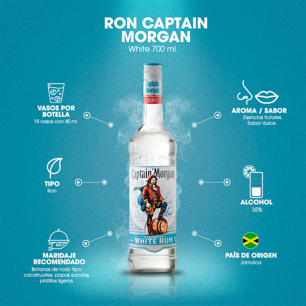RON CAPTAIN MORGAN WHITE 700 ml - CentralDePrecios