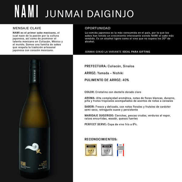 SAKE NAMI DAIGINJO 750 ml - CentralDePrecios