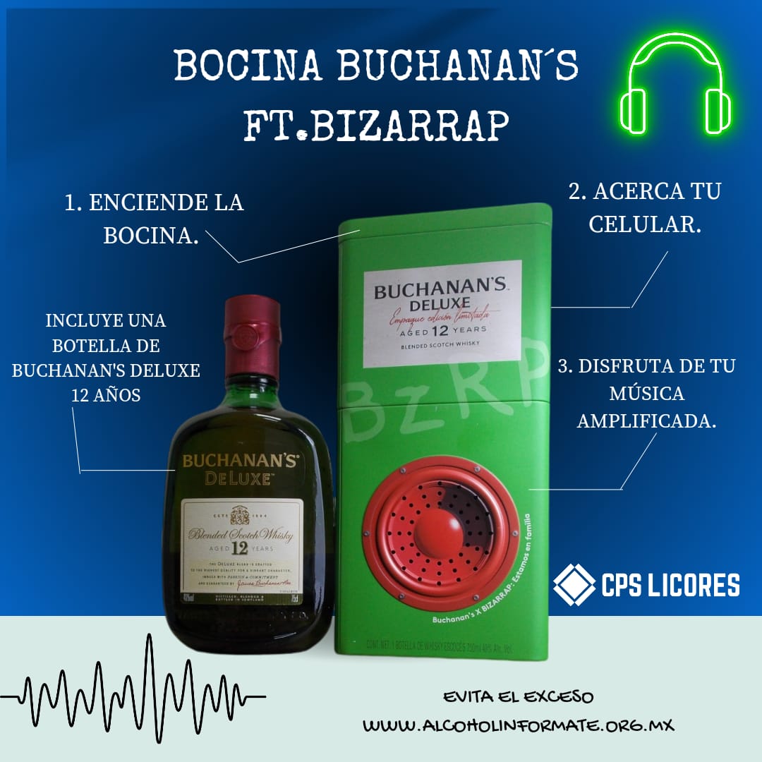 WHISKY BUCHANAN´S DeLUXE 12 750 ML + LATA AMPLIFICADORA - CentralDePrecios